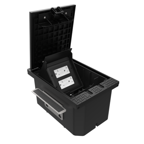 Outdoor Rooftop Box, (2) 20A Weather-Resistant GFCI Duplex Receptacles ...