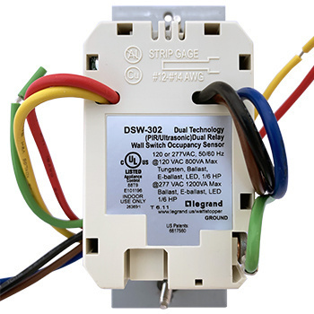 Dual Tech Wall Switch Occupancy Sensor, 120/277V, Lt Almond | Wall ...
