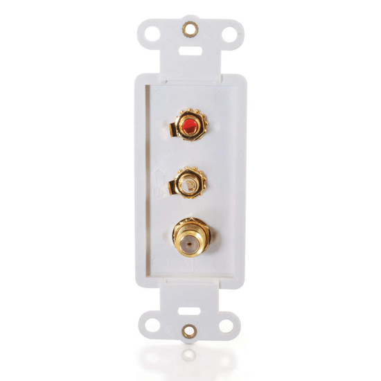 RCA Stereo Audio Solder Type Decorative Wall Plate with F-Type Coaxial ...