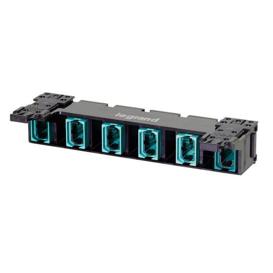HDJ Series 6 MPO Fiber Adapter Panel, OM3/4 - Aqua | Fiber Adapter ...