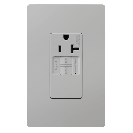 radiant 20A Tamper-Resistant Self-Test Simplex GFCI Outlet