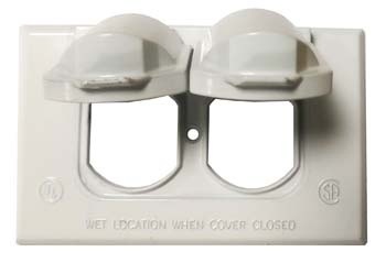 Cast Weatherproof Cover Duplex Receptacle Horizontal, White ...