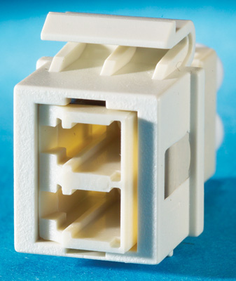 1-LC (2 fibers) fiber Keystone module, Beige adapter, Wiremold Ivory ...