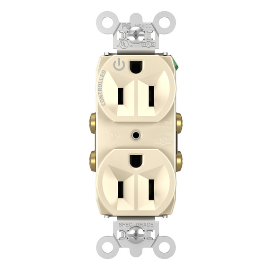 15A, 125V Half-Controlled Plug Load Controllable Receptacle, Light ...