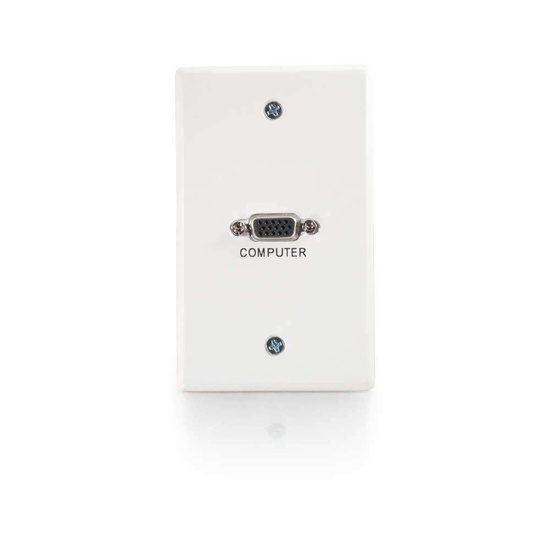 VGA Pass Through Single Gang Wall Plate - White | VGA Devices | VGA ...