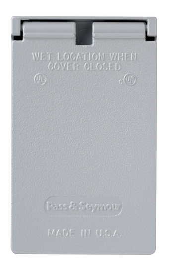 Cast Weatherproof Cover Single Receptacle, Vertical, Gray ...