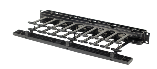 Horizontal Cable Manager, Single Sided, 1 rack unit, Black | Rack Cable ...