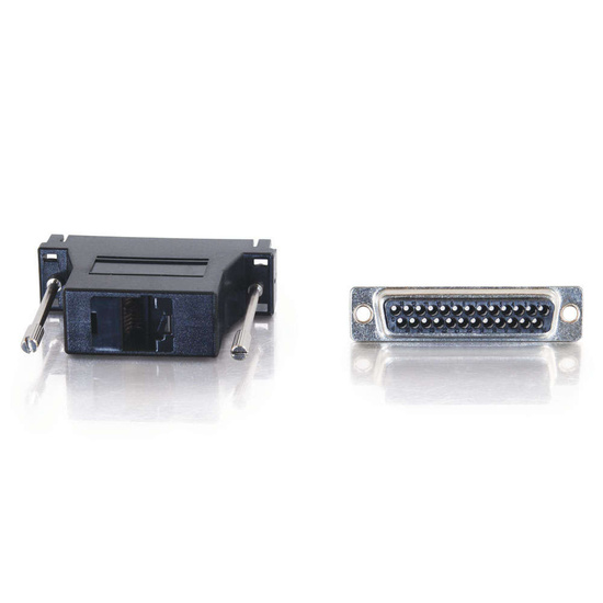RJ45 to DB25 Male Modular Adapter - Black | Parallel Cables & Devices ...