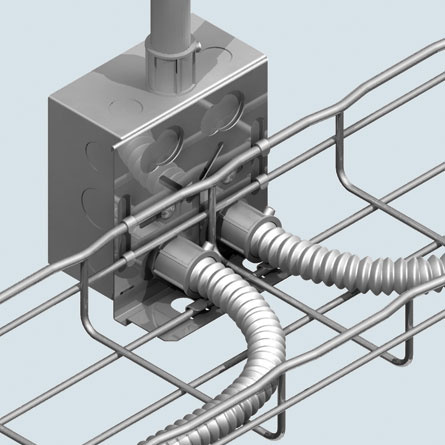CONDUIT/BOX SUPPORT-PAINTED | Wire Mesh Trays | Cable Tray and Reels ...