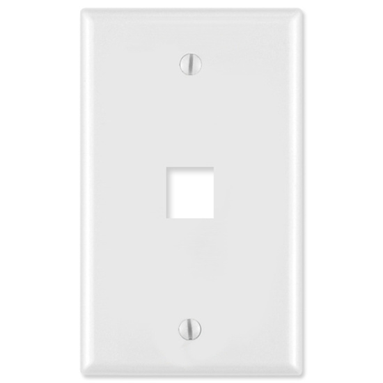 1-Port Keystone Wall Plate with Label, White | Pre-Configured Plates ...