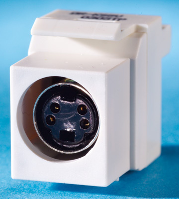 S-Video Keystone module, (4-pin DIN) to 110, Fog White | Keystone ...