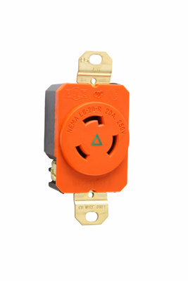 20A NEMA L620 Single Receptacle, Orange, Isolated Ground | Turnlok ...