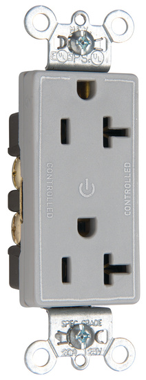 Decorator 20A Dual Controlled Plug Load Duplex Receptacle