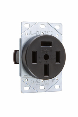 60A 220/208V 18-60R Straight Blade Single Flush Receptacle, 4-Pole, 4 ...