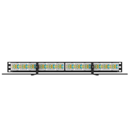 Category 6A TechChoice Flat Patch Panel 24 Port 2RU Black | Patch ...