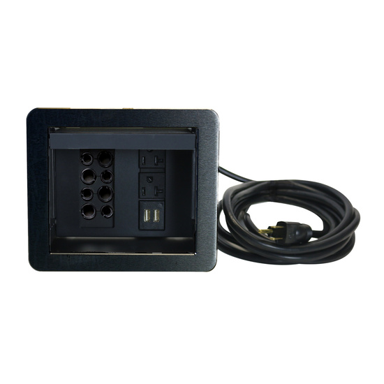 InteGreat™ A/V TABLE BOX WITH USB, CORD ENDED, BLACK | Table Boxes and ...