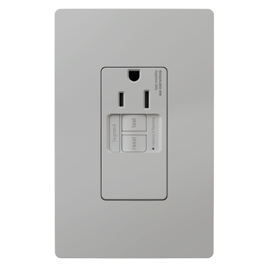 radiant 15A Tamper-Resistant Self-Test Simplex GFCI Outlet