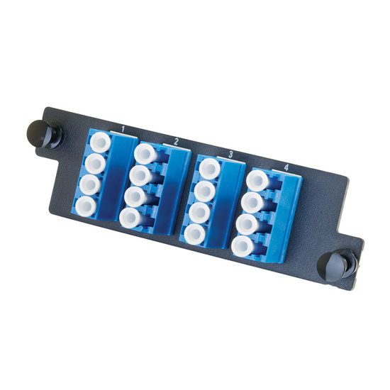 High Density 4-LC Quad (16 fibers) single mode, blue adapters | Fiber ...