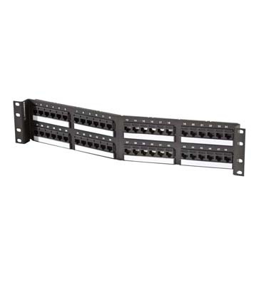 Category 6 TechChoice 48 Port Angled Patch Panel Black 1RU | Patch ...
