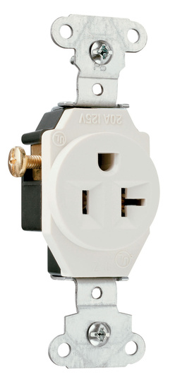 Heavy Duty Spec Grade Single Receptacles Side Wire 20A 125V