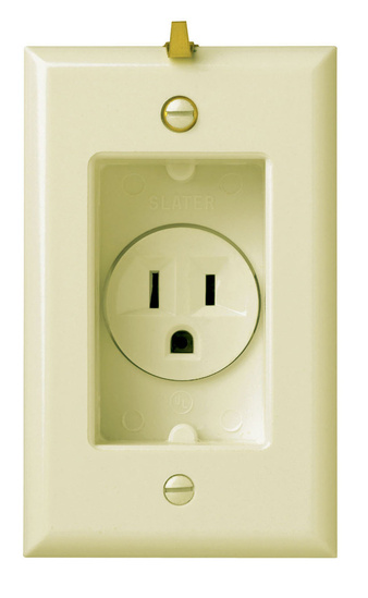 Clock Hanger Receptacles Recessed with Smooth Wall Plate 15A 125V