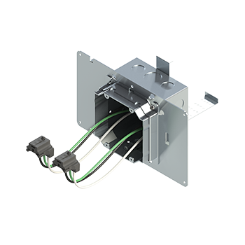 4'' Square Box with 2-Gang Adj. Plaster Ring and 2 Grounded PlugTail ...