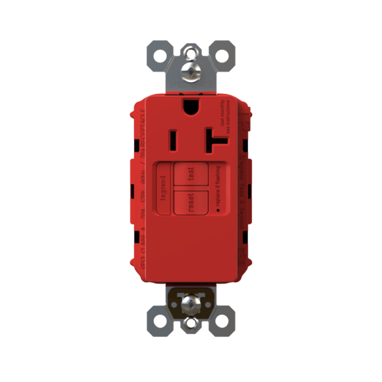 radiant 20A Tamper-Resistant Self-Test Simplex GFCI Outlet