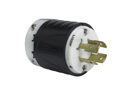 20A NEMA Plug L1920 - Black Back, White Front Body | Turnlok | Plugs ...