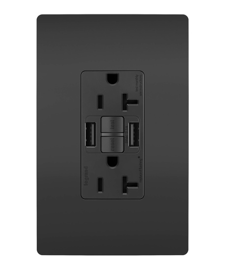 radiant 20A Self-Test GFCI USB C Outlet │ Legrand