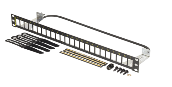 Shielded 24 port unloaded panel flat - use with KSFTP keystone jacks ...