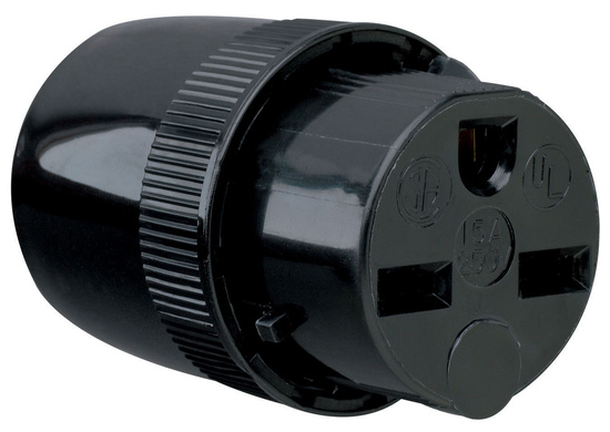 Medium-Duty Dead Front Connector, Black | Straight Blade | Plugs and ...