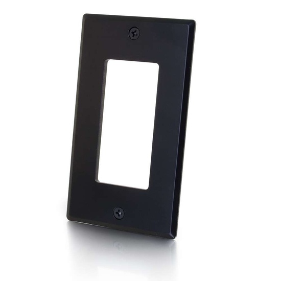 One Cutout Single Gang Wall Plate - Black | Covers and Pass Through ...