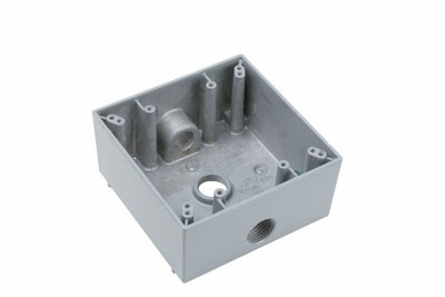 Weatherproof Two Gang Box, Gray | Weatherproof Covers | Electrical ...