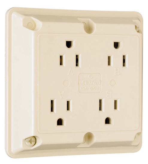 Specification Grade Quad Receptacle, Ivory | Commercial Receptacles ...