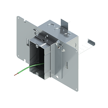 4'' Square Box with Ground Pigtail and 1-Gang Adj. Ring with protective ...