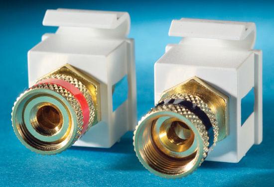 Binding posts, Keystone, pair of speaker terminals, Fog White | Jacks ...