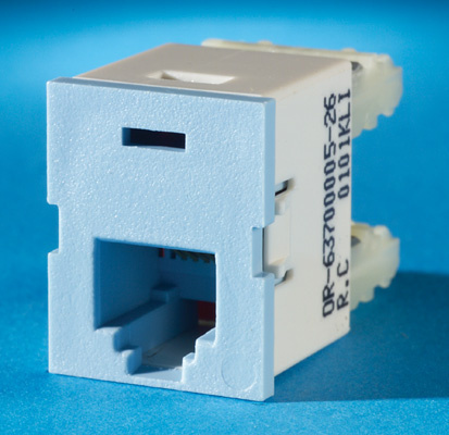 TracJack USOC six-position RJ25C, Lt Blue | Jacks and Modules | Copper ...