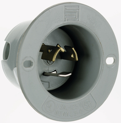 15A NEMA L515 Flanged Inlet, Gray | Turnlok | Plugs and Connectors ...