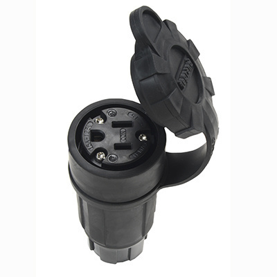 20A, 250V Watertight Connector, Black | Rubber and Watertight | Plugs ...