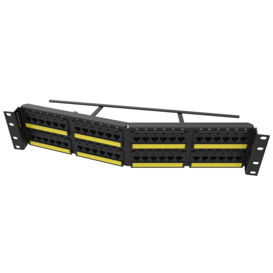 TechChoice CAT6A Patch Panel, Angled 48 Port | Patch Panels