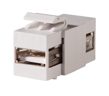 Keystone, USB Type A-A, Feed-Thru, Fog White