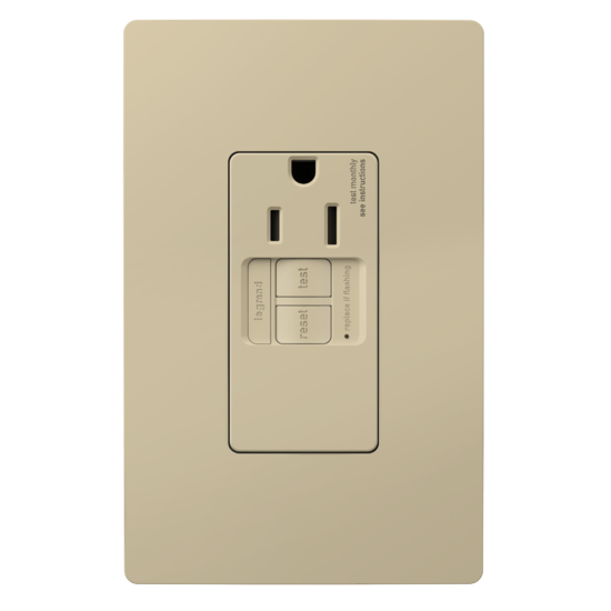radiant 15A Tamper-Resistant Self-Test Simplex GFCI Outlet