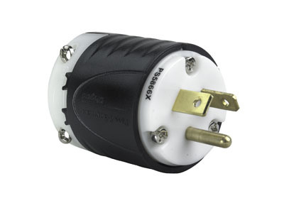 20A, 277V Extra-Hard Use Spec-Grade Plug, Black and White | Straight ...