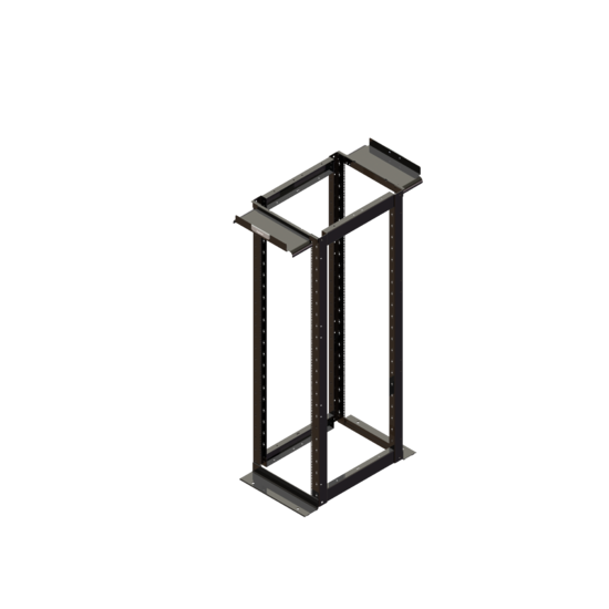 MM20 4-Post Rack, 30", 7 ft, 45 RU, fixed square hole rails, Black ...
