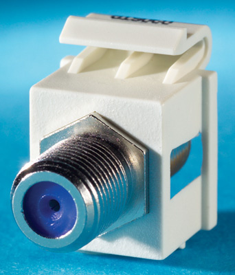 F-connector Keystone module, 180 degree exit, F/F, (75 ohm), Electrical ...