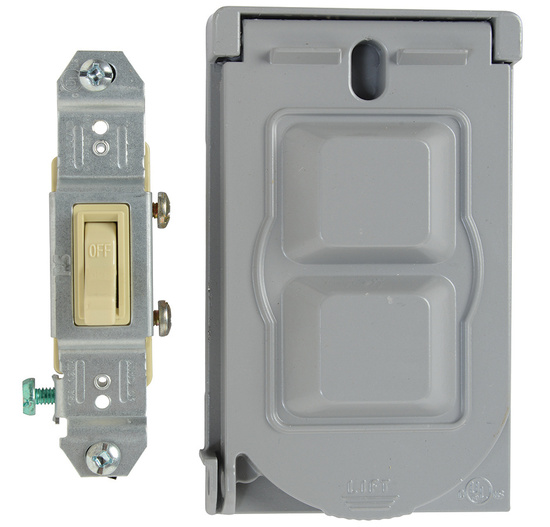 Cast Weatherproof Cover Single Pole Toggle Switch, Gray | Weatherproof ...