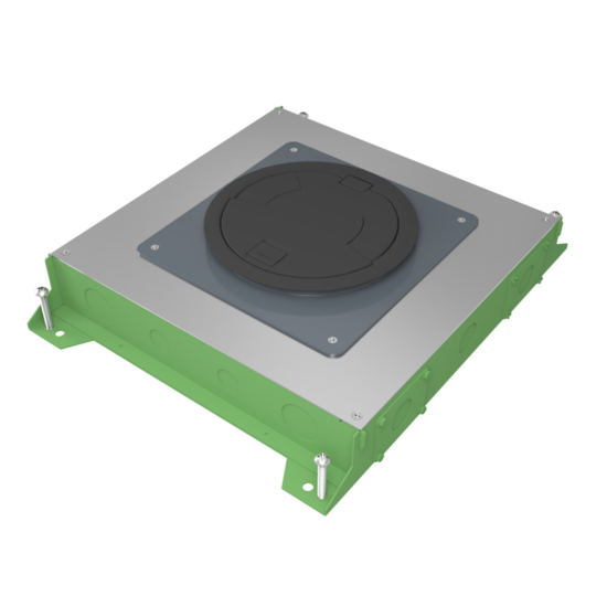 RFBA 6-Gang Round Cover Floor Box - On Grade | Concrete Floor Boxes ...