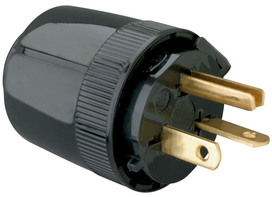 Medium-Duty Dead Front Plug, Black | Straight Blade | Plugs and ...