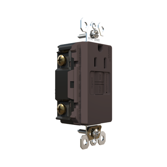 radiant 15A Tamper-Resistant Self-Test Simplex GFCI Outlet