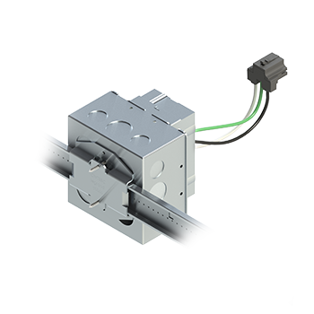 4'' Square Box with 1-Gang Adj. Plaster Ring and 1 Grounded PlugTail ...